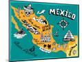 'Illustrated Map of Mexico with the Main Attractions' Posters - Daria_I ...