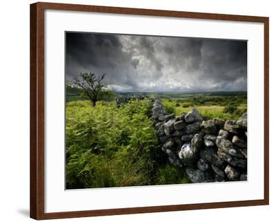 'Dark Storm Clouds Above Stone Wall Near Combestone Tor, Devon ...