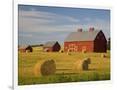 'Barns and Hay Bales in Field' Photographic Print - Darrell Gulin ...