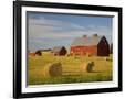 'Barns and Hay Bales in Field' Photographic Print - Darrell Gulin ...