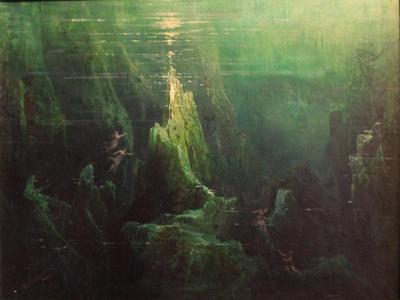 'Das Rheingold, 1st scene, at the bottom of the Rhine. Bayreuth, 1896 ...