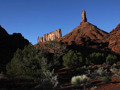 'The Sandstone Spire of Castleton Tower Dominates the Castle Valley ...