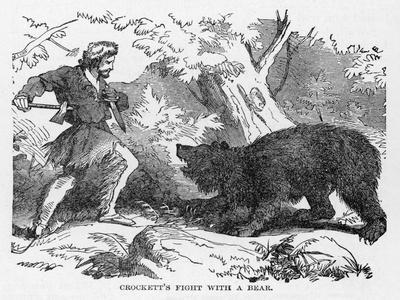'Davy Crockett Bear Fight' Prints | AllPosters.com