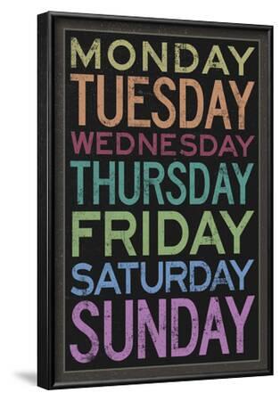 'Days of the Week Colorful Text' Prints | AllPosters.com