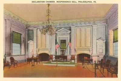 'Declaration Chamber, Independence Hall, Philadelphia, Pennsylvania ...