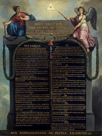 'Declaration of the Rights of Man and of Citizen by Francois Barbier ...