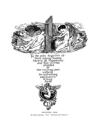 'Dedicatory Page from Shakespeare's Sonnets, 1899' Giclee Print - Henry ...