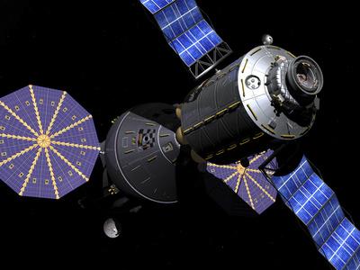 'Deep Space Vehicle and Extended Stay Module Starboard Bow View Close ...