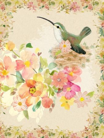 'Humming Bird Garden' Prints - Dena Ann Adams | AllPosters.com