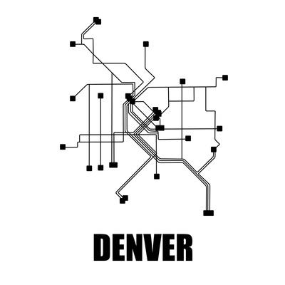 'Denver White Subway Map' Prints - , NaxArt | AllPosters.com