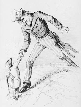 'Depiction of Uncle Sam as 1776 and 1887' Giclee Print | AllPosters.com