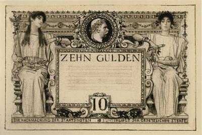 'Design for a Ten-Guilder Banknote' Giclee Print - Gustav Klimt ...