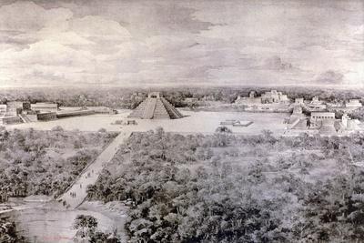 'Design-Reconstruction Depicting the Ruins in Chichen Itza' Giclee ...