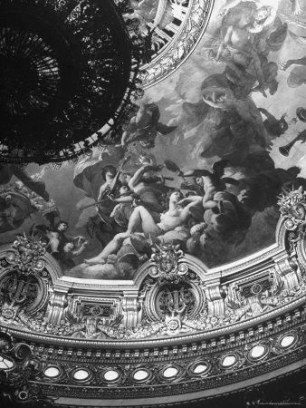 'Detail of a Mural Decorating the Entire Ceiling of the Paris Opera ...