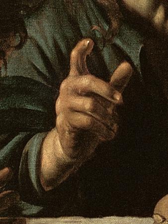'Detail of Christ's Hand from Supper at Emmaus, 1606 (Oil on Canvas ...