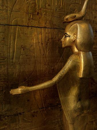 'Detail of Goddess Selket, Pharaoh Tutankhamun, Egyptian Museum, Egypt ...