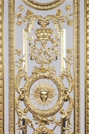 'Detail of Panelling Depicting the Crown and Monogram of Louis XIV and ...