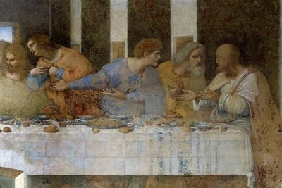'Detail of the Last Supper: from Left the Apostles Thomas, James the ...