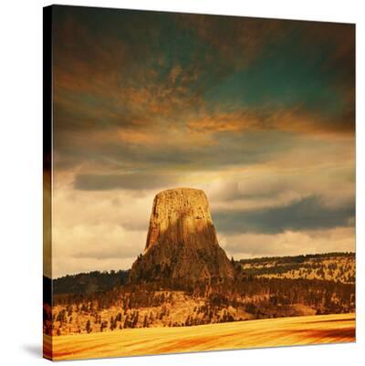 'Devil's Tower at Dusk' Stretched Canvas Print | AllPosters.com