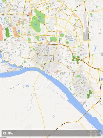 'Dhaka, Bangladesh Map' Print | AllPosters.com