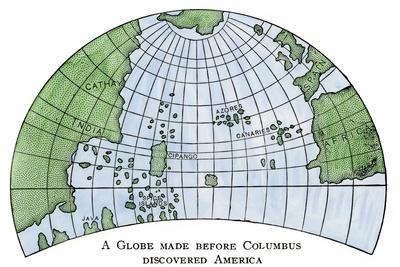 'Diagram of the Globe of 1492 by Martin Behaim (1459-1506), Just before ...