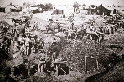 'Diamond Rush: View of a Miner Village near Big Hole: Miners Begin to ...