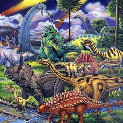 'Dinosaur Friends' Giclee Print - Jenny Newland | AllPosters.com