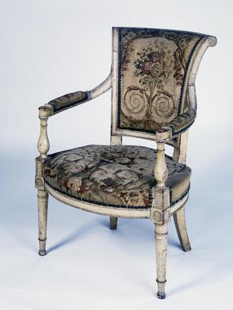 'Directoire Style Cream Colored Armchair, France' Giclee Print ...