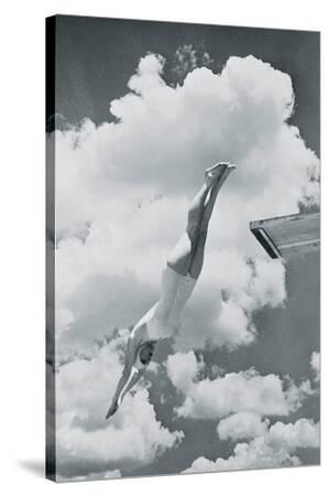 'Diving Girl' Stretched Canvas Print - The Vintage Collection ...