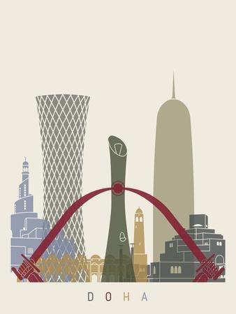 'Doha Skyline Poster' Prints - paulrommer | AllPosters.com