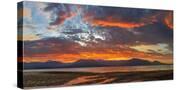 'USA, Washington State, Seabeck. Vivid sunset panoramic over Hood Canal ...