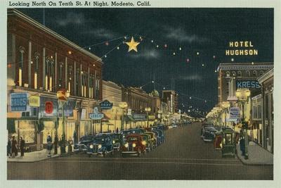 'Downtown Modesto at Night' Posters | AllPosters.com