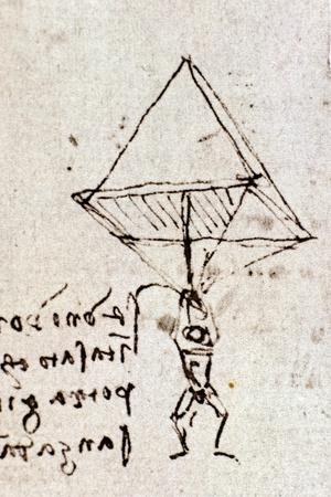 'Draft of a Parachute, circa 1485. Leonardo Da Vinci (Leonardo Da Vinci ...