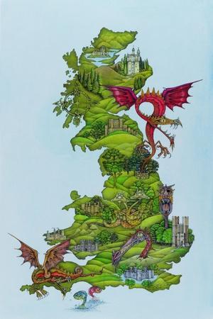 'Dragon Map, 1986' Giclee Print - Wayne Anderson | AllPosters.com