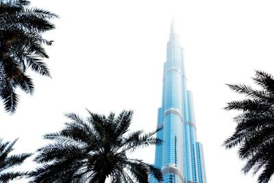 'Dubai UAE - Burj Khalifa Palm Trees' Photographic Print - Philippe ...