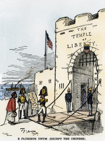 'E Pluribus Unum (Except Chinese). Cartoon Criticizing American Anti ...