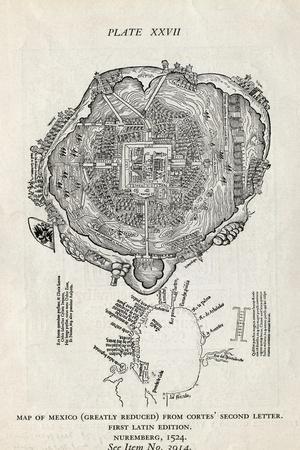 'Early Map of Mexico City' Giclee Print | AllPosters.com