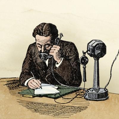 'Early Telephone Combining the Transmitter and Receiver, 1800S.' Giclee ...