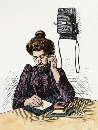 'Early Telephone Combining the Transmitter and Receiver, 1800S.' Giclee ...