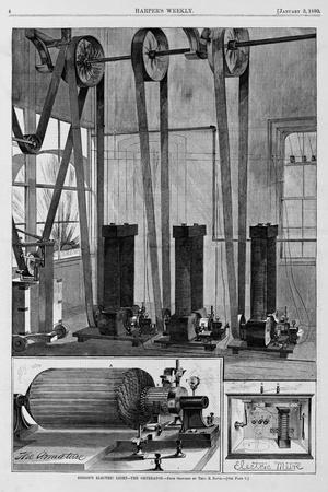 'Edison's Electic Light - the Generator. from Sketches by Theo. R ...