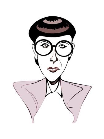 'Edith Head American costume designer, caricature with glasses' Giclee ...