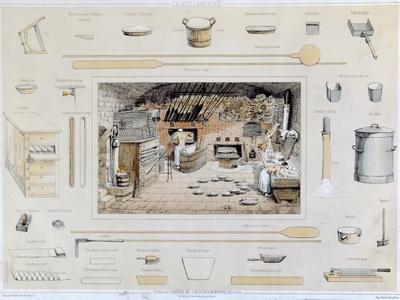 'Educational Poster for a School Showing Bakers at Work and Tools of ...