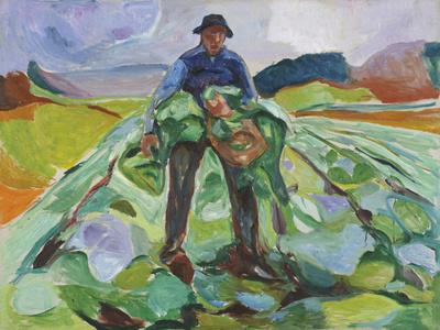 Man In The Cabbage Field Giclee Print - Edvard Munch | AllPosters.com
