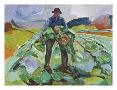 'Man In The Cabbage Field' Premium Giclee Print - Edvard Munch ...