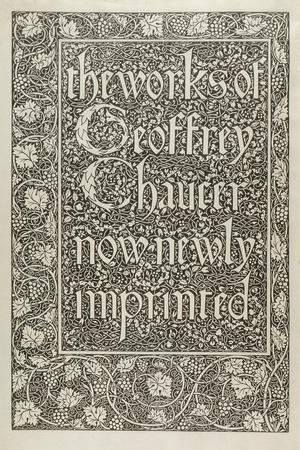 'Title Page, from 'The Works of Geoffrey Chaucer Now Newly Imprinted ...