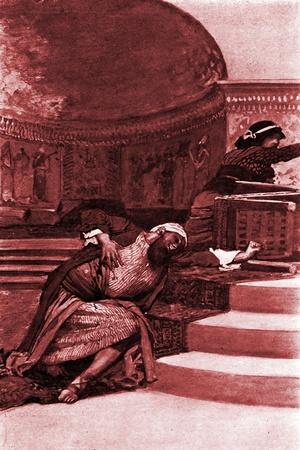 'Eglon slain by Ehud by J James Tissot - Bible' Giclee Print - James ...