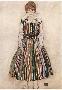 'Egon Schiele (Portrait of Edith Schiele in striped dress) Art Poster ...