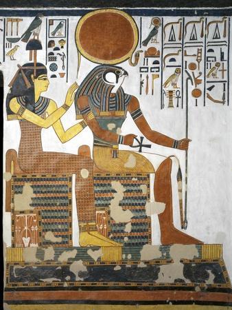 'Egypt, Tomb of Nefertari, Vestibule, Mural Paintings, Gods Hathor ...
