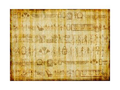 'Egyptian Parchment With Hieroglyphics' Prints - Maugli-l | AllPosters.com