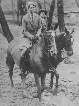 'Eleanor Roosevelt Riding Horses with Unidentified Woman' Photographic ...